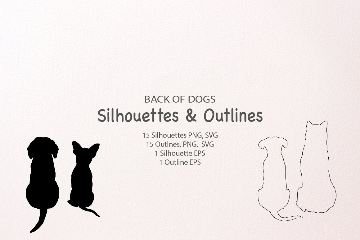 Back of Dog Vector SVG EPS digitla dowload – Corner Croft