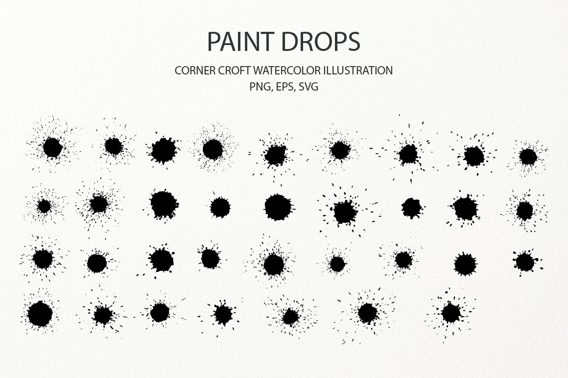 Watercolour paint drop effect, png, svg and eps for instant download ...